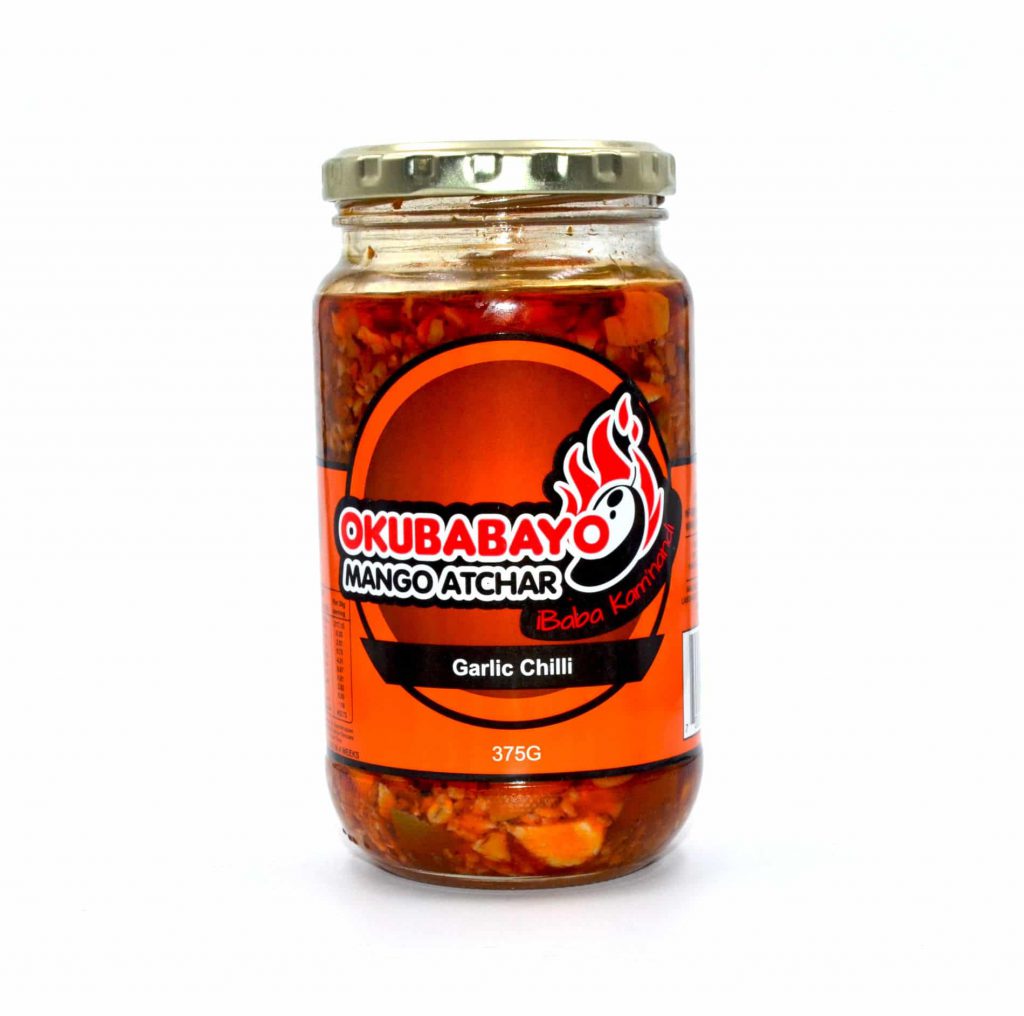 Okubabayo Mango Atchar: Garlic Chilli 375g (Pack of 6) - RSA Made