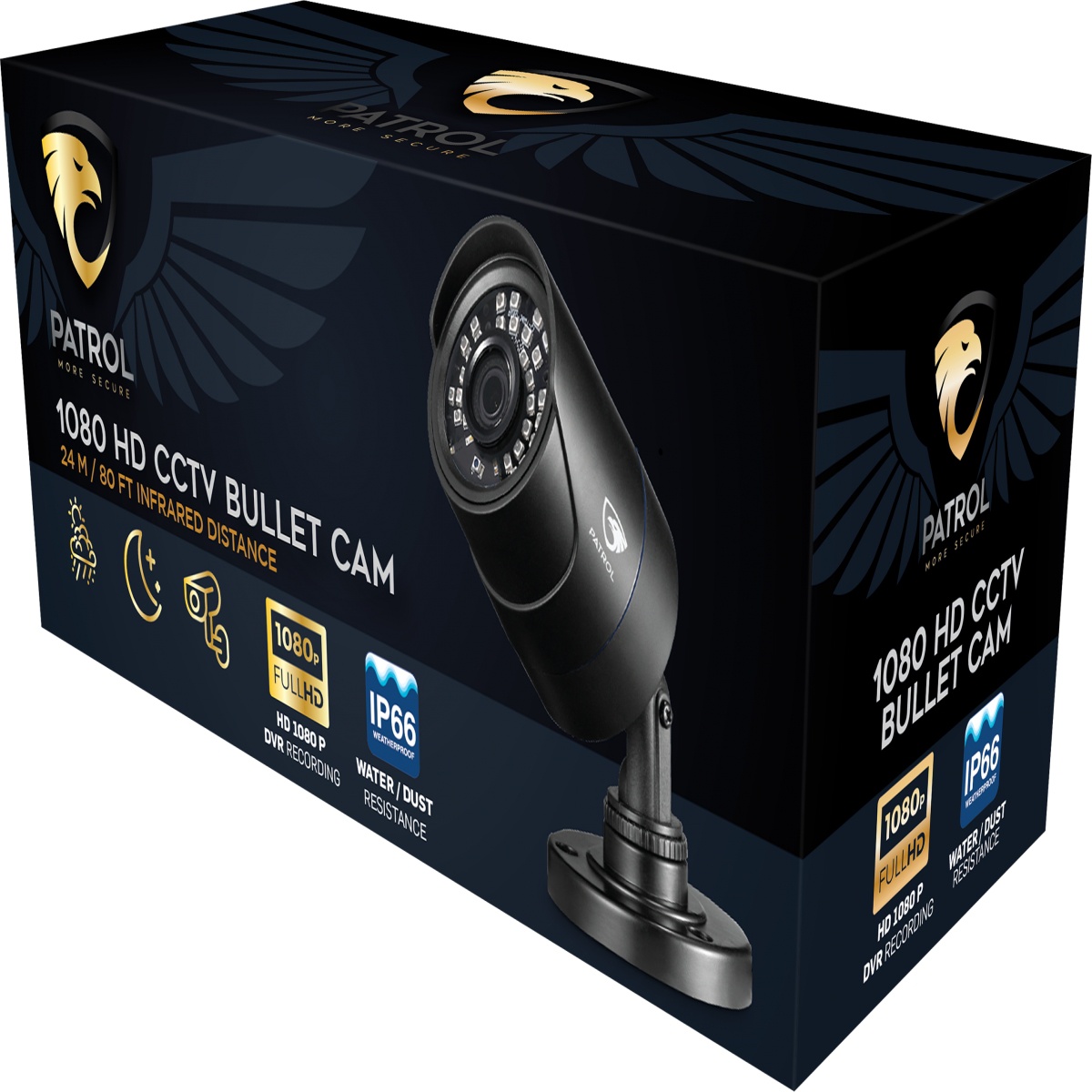 Patrol 1080P Bullet Camera Black - RSA Made